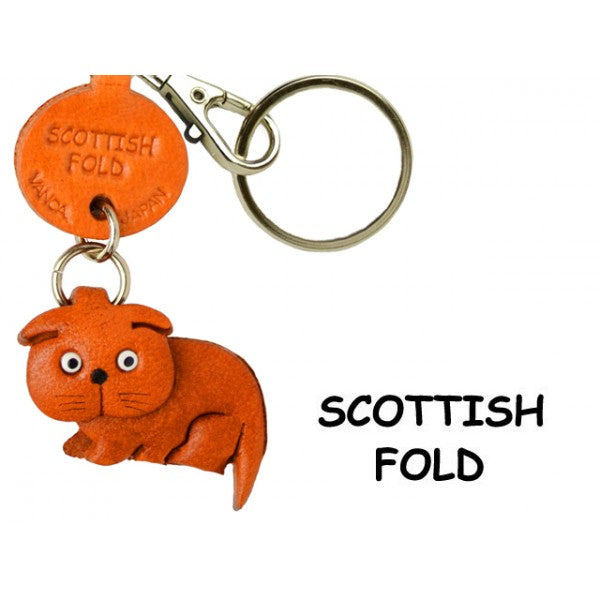 Scottish Fold Leather Keychain Cat – VANCA CRAFT, INC.